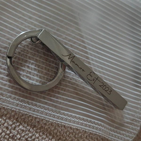 Personalised Bar Keychain Engraved Keyring Personalised Bar Keyring ...