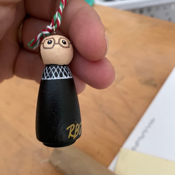 RBG Ruth Bader Ginsburg Peg Doll or Ornament Influential Women in ...