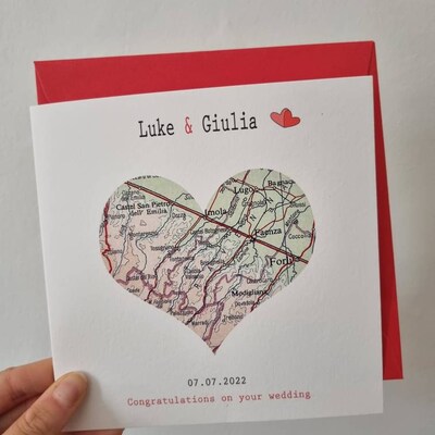 Special Location Map Card Personalised Anniversary Card - Etsy UK