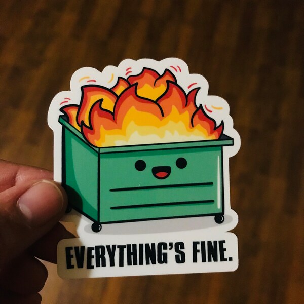 Cute Dumpster Fire Sticker - Etsy