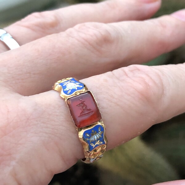 Antique Phoenix Intaglio Signet Ring in 18 Carat Gold Edwardian C. 1905 ...
