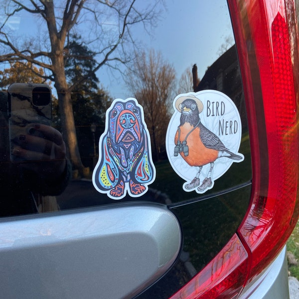 Bird Nerd Vinyl Sticker. Birding Bumper Sticker. Bird Lover Water ...