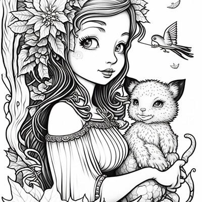 Dreamy Fairy Girls: A 100 Page Coloring Book for Adults and Children ...