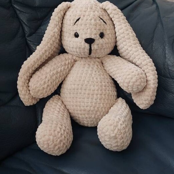 Plush Amigurumi Long Ear Bunny Crochet Toy Pattern PDF, Stuffed Plush ...