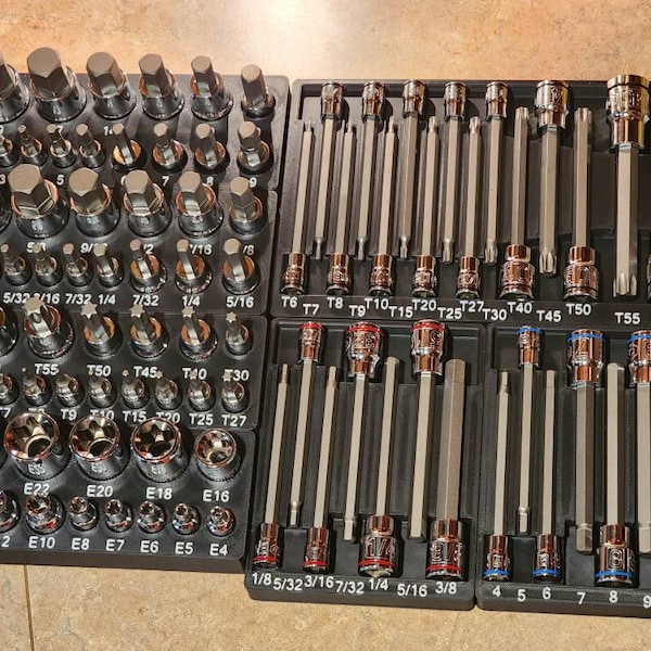 Quinn Master Bit Socket Organizer – Fits Harbor Freight 87pc Set #70347 ...