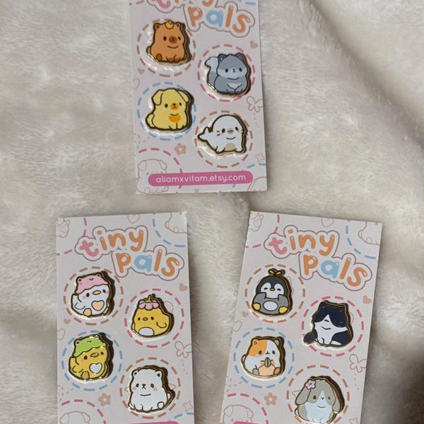 Cow 0.7 Tiny Pals Mini Enamel Pins Cute Animals Board Filler Adorable ...