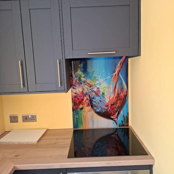 Abstract Splash Kitchen Glass Splashback - Heat Resistant 6mm Toughened ...