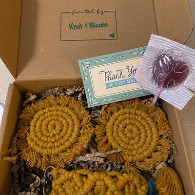 Mini Macrame Car Coasters - Etsy