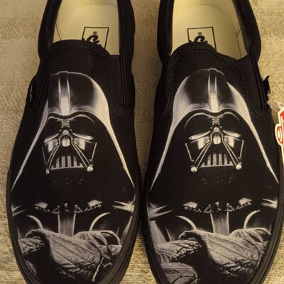 Custom Point Break Inspired Black Slip on Vans keanu Reeves / Patrick ...