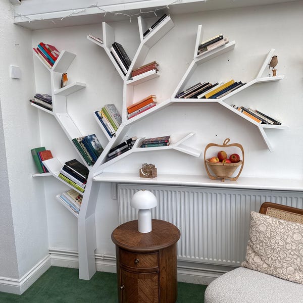 Wooden Tree Bookcases, Decorative Rustic Tree Branch Bookshelves, Book ...