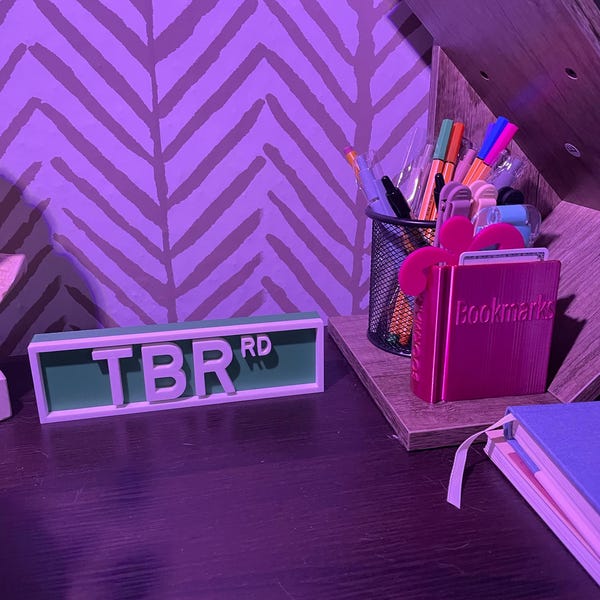 Book Library Sign 3D Printed Bookshelf Decor Gift - Etsy