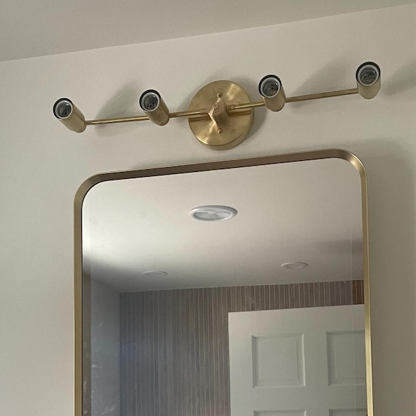 Mirror Vanity - Mirror Light - 4 Bulb Vanity - Bathroom Vanity - Wall ...