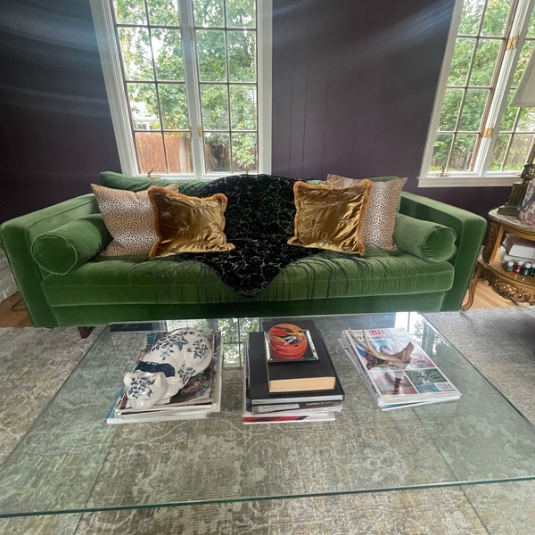 Hand Dyed Velvet 64” Table Topper Tablecloth Throw Oversized Piano ...