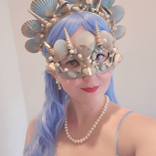 Masquerade Masks Ocean Sea Shells Masks Under the Sea King Triton Mask ...