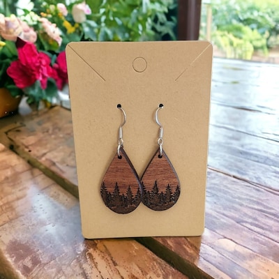 Forest Teardrop Earrings SVG Teardrop Earring SVG Glowforge Earrings ...