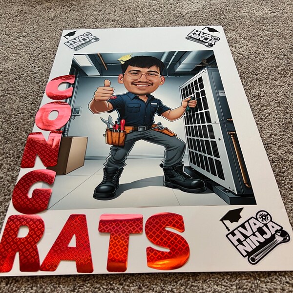 Cartoon HVAC Technician Portrait From Photo, HVAC Tech Gift - Etsy
