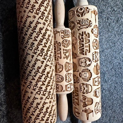 Mickey Mouse Mini Rolling Pin, Embossing Rolling Pin, Laser Engraved ...