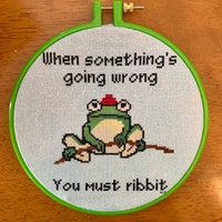 Absolutely Ribbiting Cross Stitch Pattern - Etsy UK