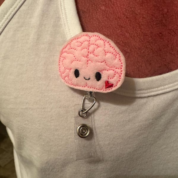 Brain Badge Reel - Brain - Feltie Badge Reel - Cute Badge Clip ...