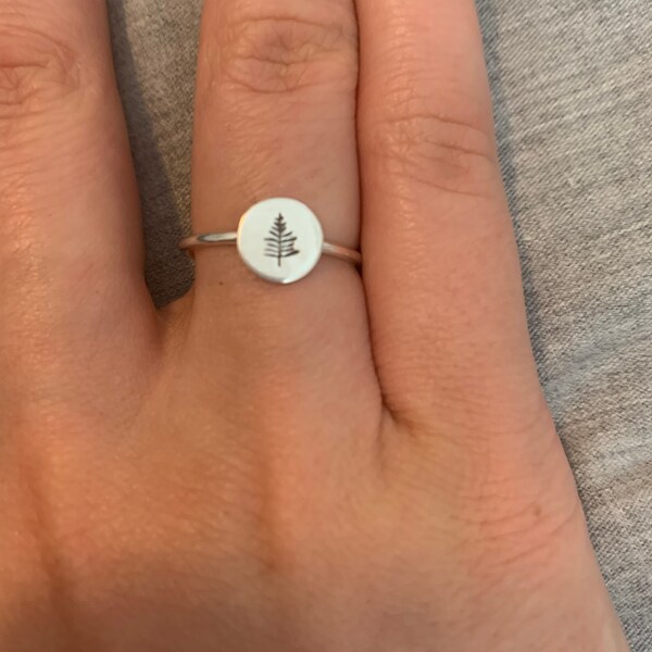 Evergreen Tree Ring, Northwoods Pine Tree Ring, Pine Tree Ring, Tree ...