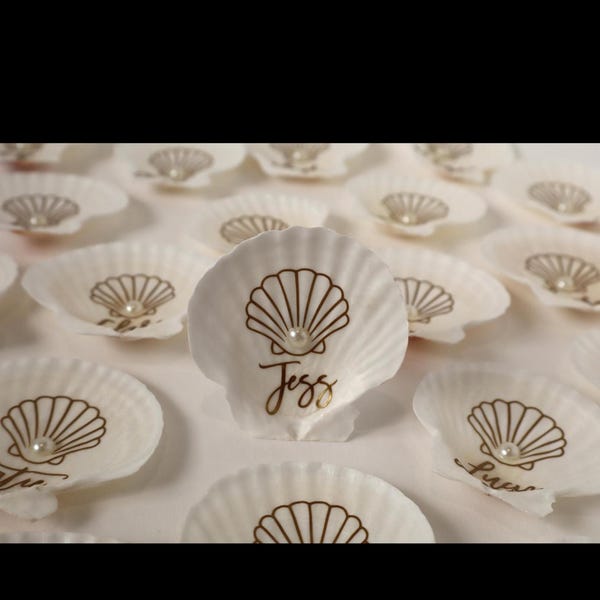 Shell Place Card for Event | Shell Name Tag for Wedding | Personalised ...