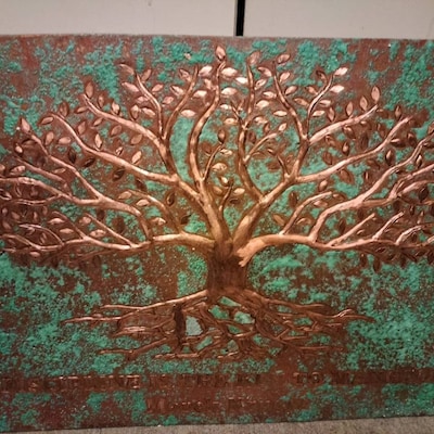Celtic Tree of Life Copper Artwork, Custom Copper Kitchen Backsplash ...