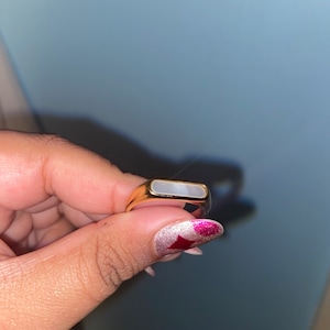 Gold Hexagonal Red Set Signet Ring - Etsy