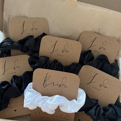 Hen Do Scrunchies Bride Tribe Favours Black Theme Hen Do I Do Crew ...