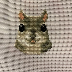 Gray Squirrel Cross Stitch Pattern PDF Gray Squirrel Embroidery PDF ...