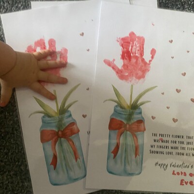 I Love You Poem Footprint Handprint Art Craft, Valentine's Day Craft ...
