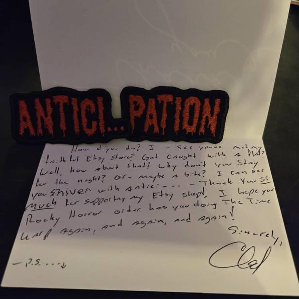 ANTICI... PATION - Embroidered Patch Set - Rocky Horror Cult Classic ...