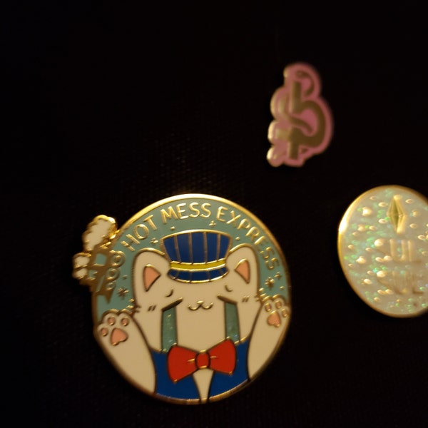 Hot Mess Express Hard Enamel Pin | Crying Cat Lapel Pin | Cute Funny ...