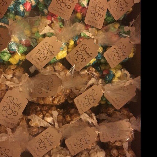 Fixin' to Pop Baby Shower Favor Kits-3 TAG COLORS | Popcorn Favor-20 ...