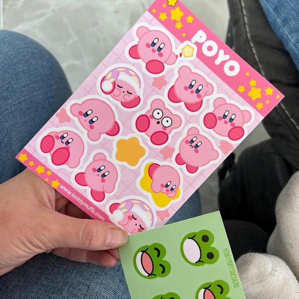 Kirby Sticker Sheets | Poyo | Vinyl Stickers | Gift | Journaling ...