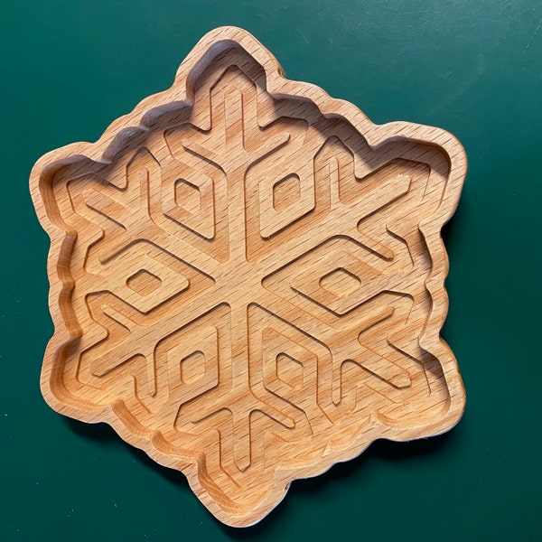 Snowflake Tray - CNC Files for Wood (svg, Dxf, Eps, Ai, Pdf, Stl) - Etsy