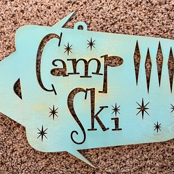 Mid Century Modern Custom Wall Art Wood, Atomic Age Sign, Custom Name ...