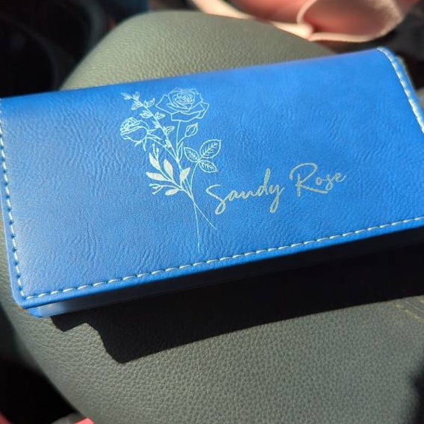 Personalized Checkbook Covers, Leather Check Wallet, Engraved Checkbook ...