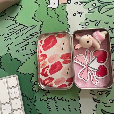 Coquette Vinyl Stickers Teddy Bear, Cherry Hearts, Bunny, Rabbit - Etsy