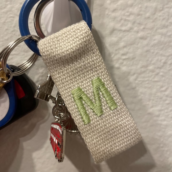 Personalized Embroidery Name Tag, Simple Key Chain, Custom Item, Custom ...