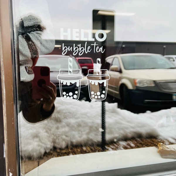 Bubble Tea Decal for Window and Wall, Cafe Window Decal, Front Shop ...