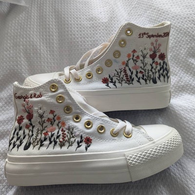 Custom Embroidered Converse High Tops/ Custom Converse Chuck Taylor ...