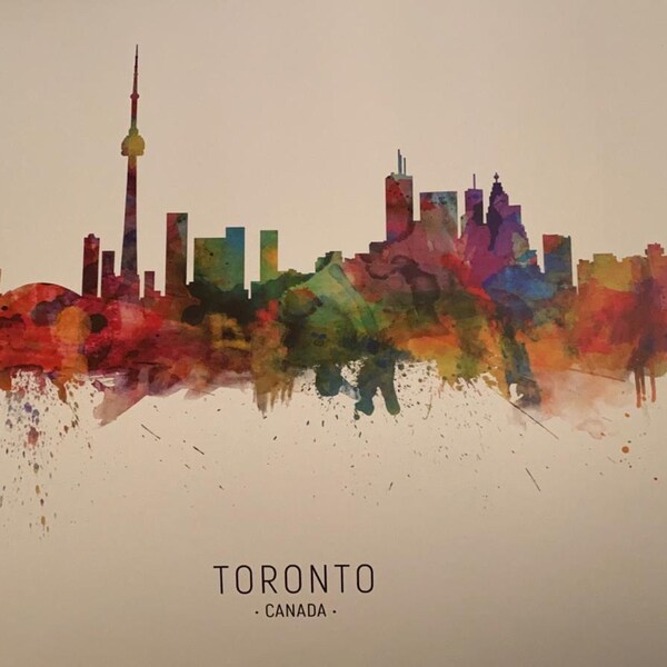 Toronto Skyline Canada, Cityscape Painting Art Print Poster CX (43353 ...