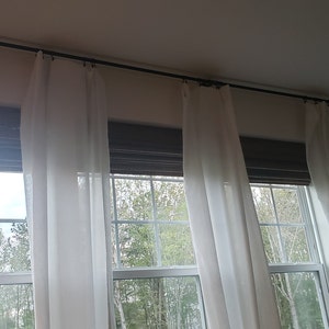 Industrial Pipe Window Curtain Rod, Rustic Gun Metal Gray Modern ...