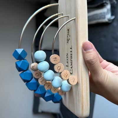 4 Ring-personalized Rainbow Abacus, Nursery Decor Bohemian, Abacus ...