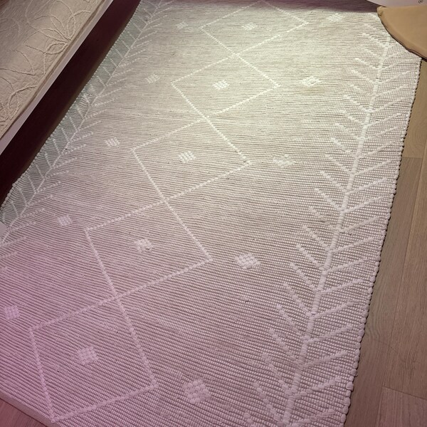 Bohemian Inspired Hand Woven Cotton Hand Woven Rug, Cotton Rag Rug ...