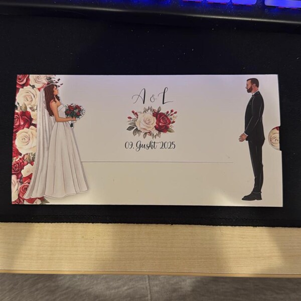 Sliding Wedding Invitation With Bride and Groom. Slideng Bride ...