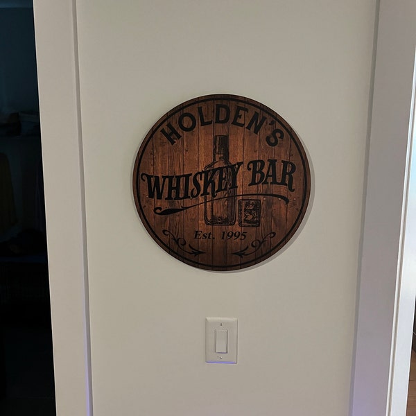 Personalized Whiskey Bar Sign Wood Signs Pub Bar Man Cave Wall Décor ...
