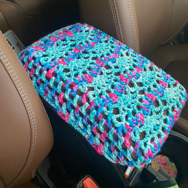 Stripe Crochet Center Console Cover - Etsy