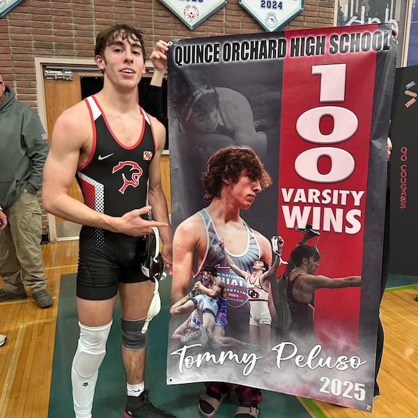 Printed Vinyl Wrestling Custom Sports Banner - 100 Wins - 125 Wins ...