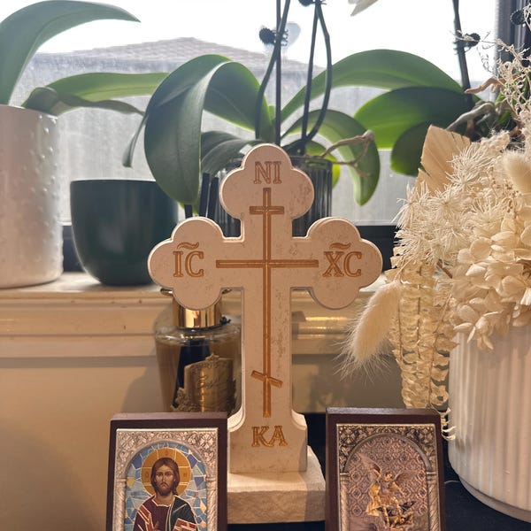 Orthodox Standing Cross, - Made of the Limestone, Religious Gift - Etsy